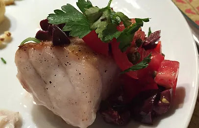Mediterranean-Style Grouper with Tomatoes and Olives – Hooked on Fish